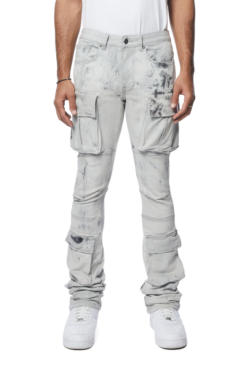 Smoke Rise - Utility Multi Cargo Stacked Jeans (Sunset Grey) – OCTANE