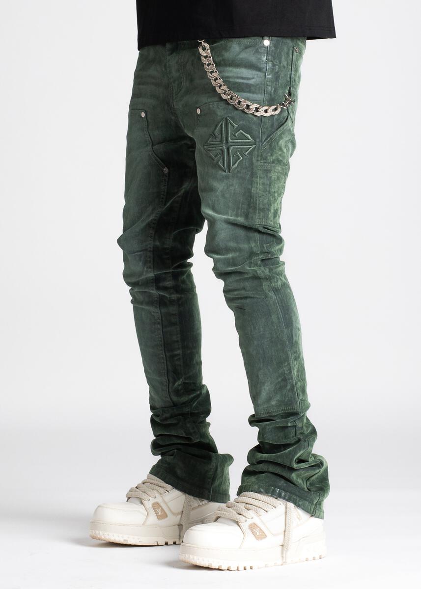 Guapi - Carpenter Stacked Denim Jeans (Hunter Green) – OCTANE