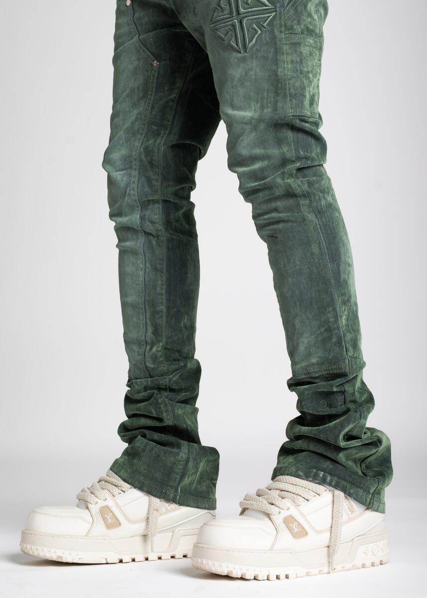 Guapi - Carpenter Stacked Denim Jeans (Hunter Green) – OCTANE