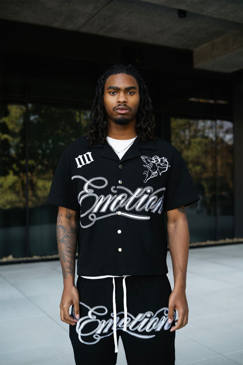 Mixed Emotions - Signature Button Up Tee (Black) – Octane